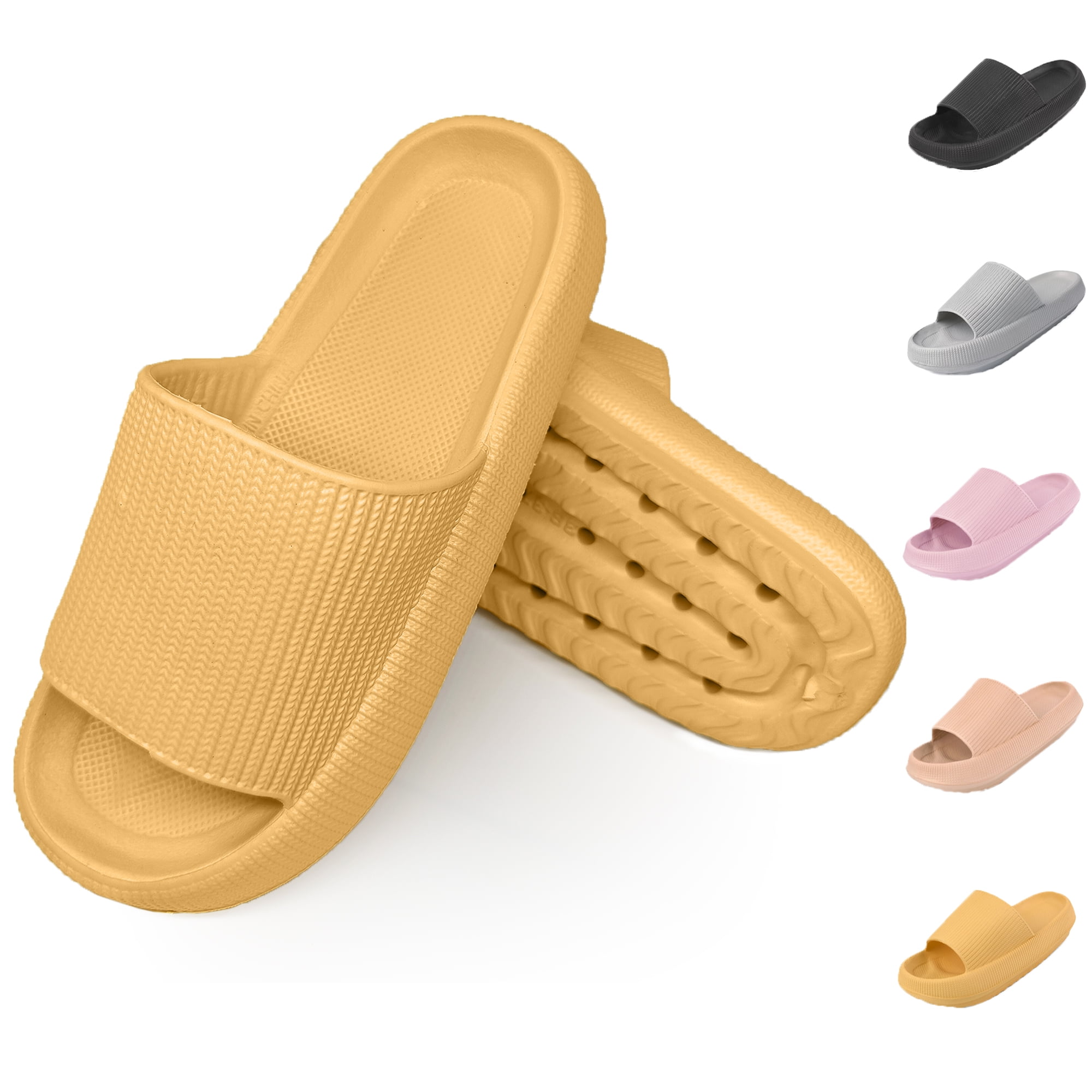 Homieway Yellow Sandals for Women and Men,Non-Slip Bathroom Shower ...