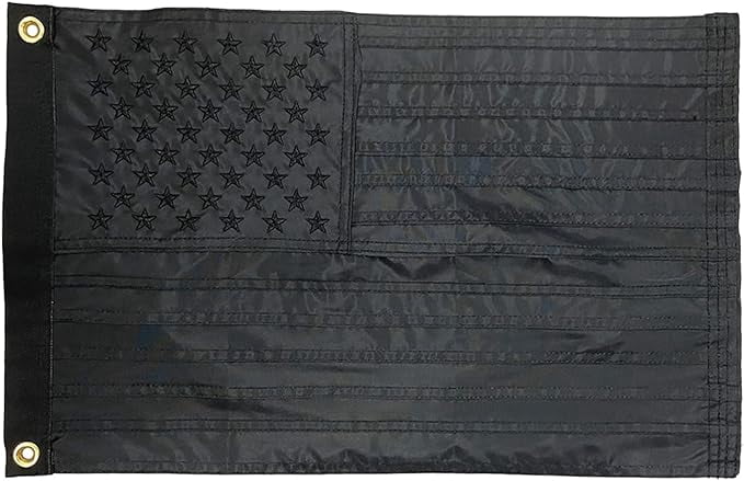 Homissor Black American Flag 12x18 All Black Flags 1x1.5 Embroidered ...