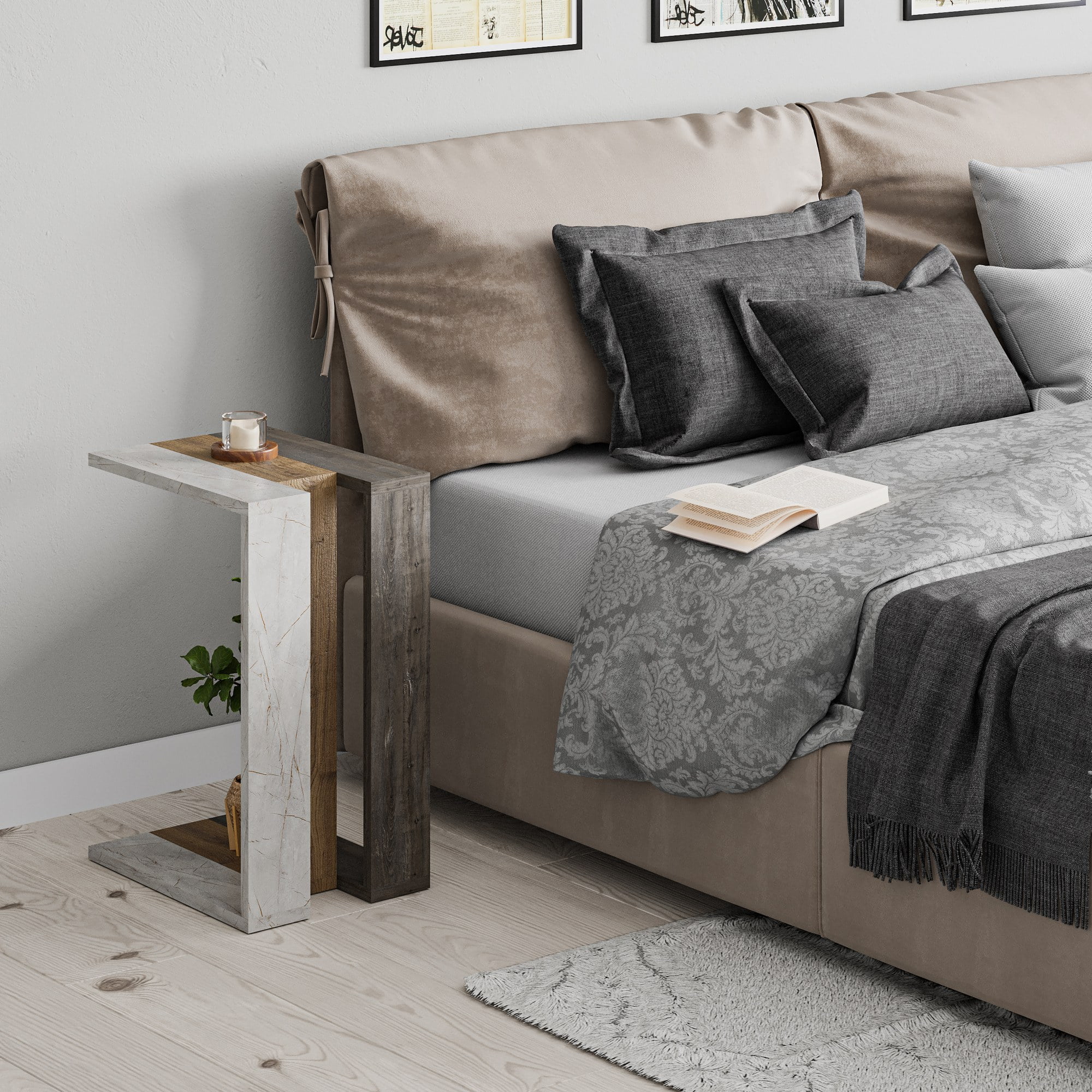 Homitis-Muju -Dark Brown, Hitit-Side Table - Walmart.com