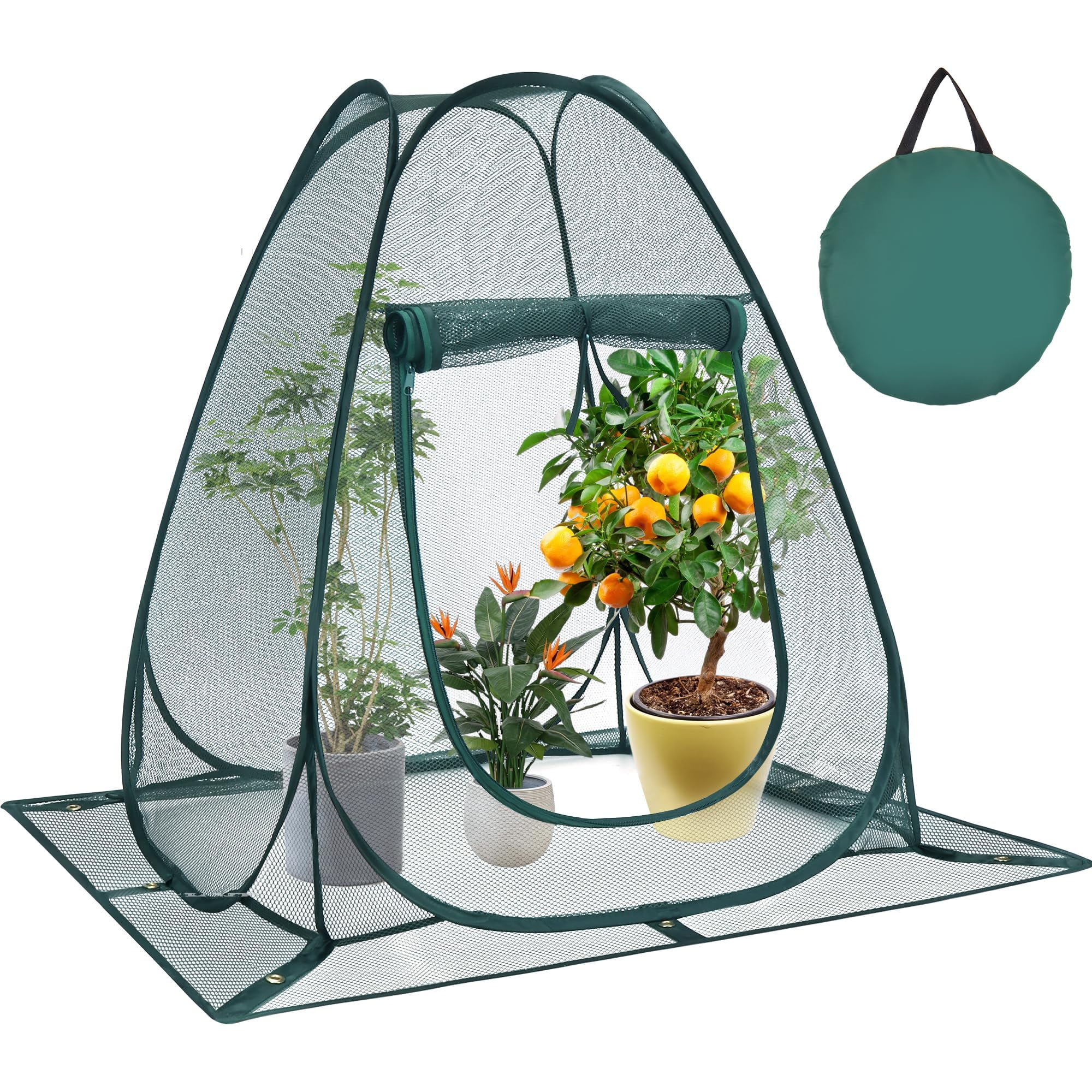 Homiton Pop up Garden Netting Cover Plant Guard Cover with 8 Stakes ...