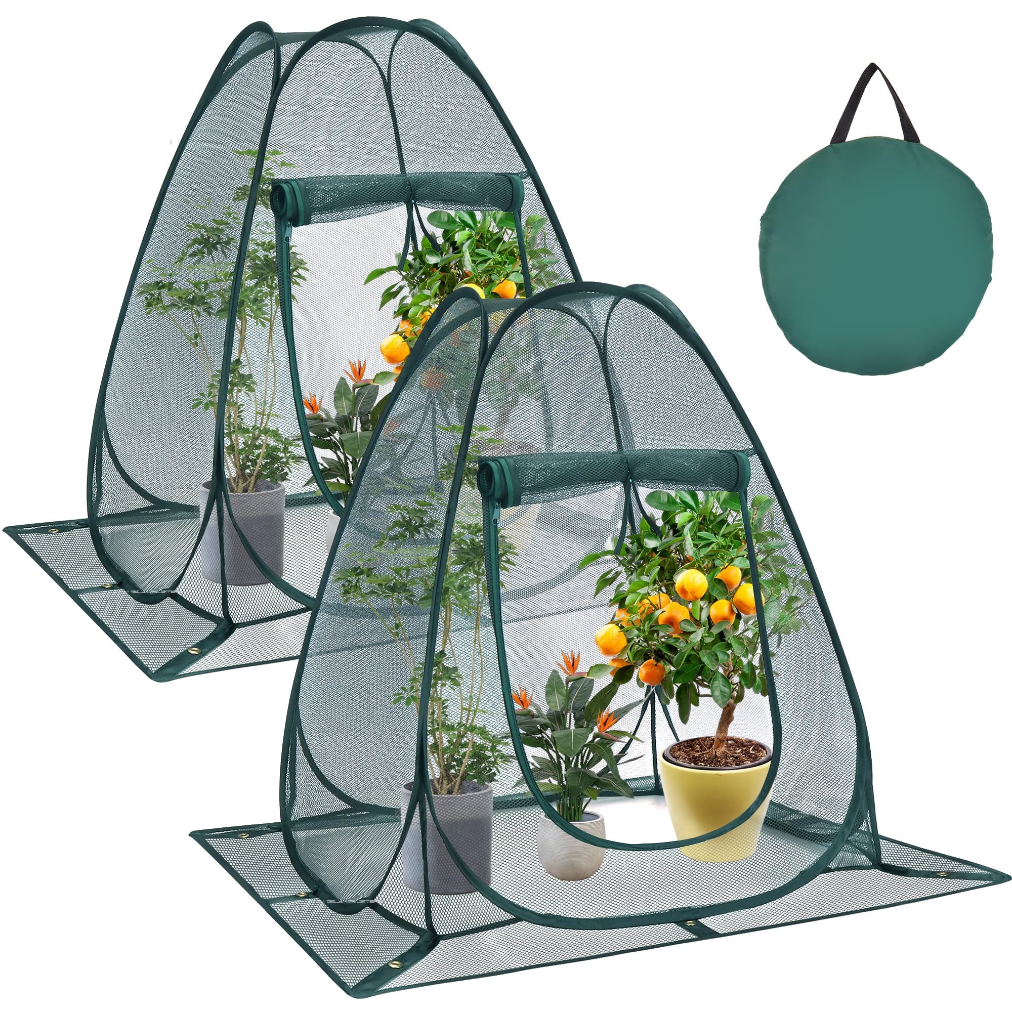 Homiton Pop up Garden Netting Cover Plant Guard Cover with 8 Stakes ...