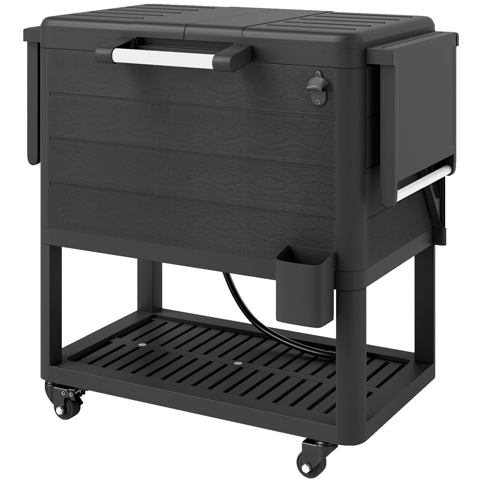 Homiyad 104 Quart Large Capacity Outdoor Cooler Cart, Patio Rolling Ice ...