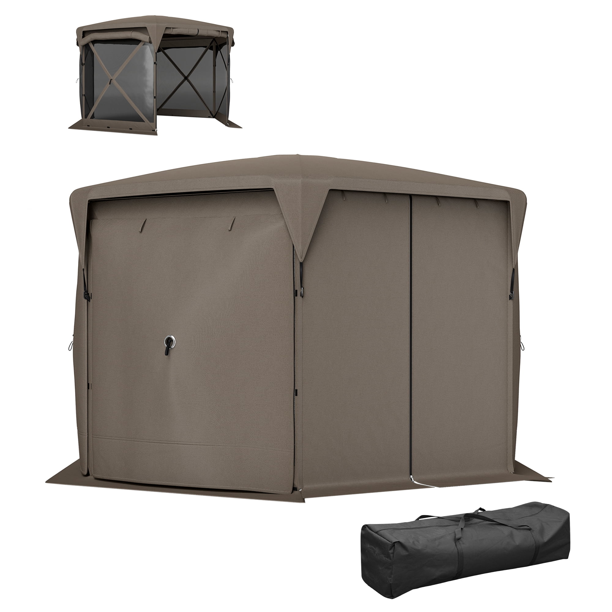 Homiyad 11 x 11ft Pop Up Gazebo Screen Tent with Removable Roof Cover ...