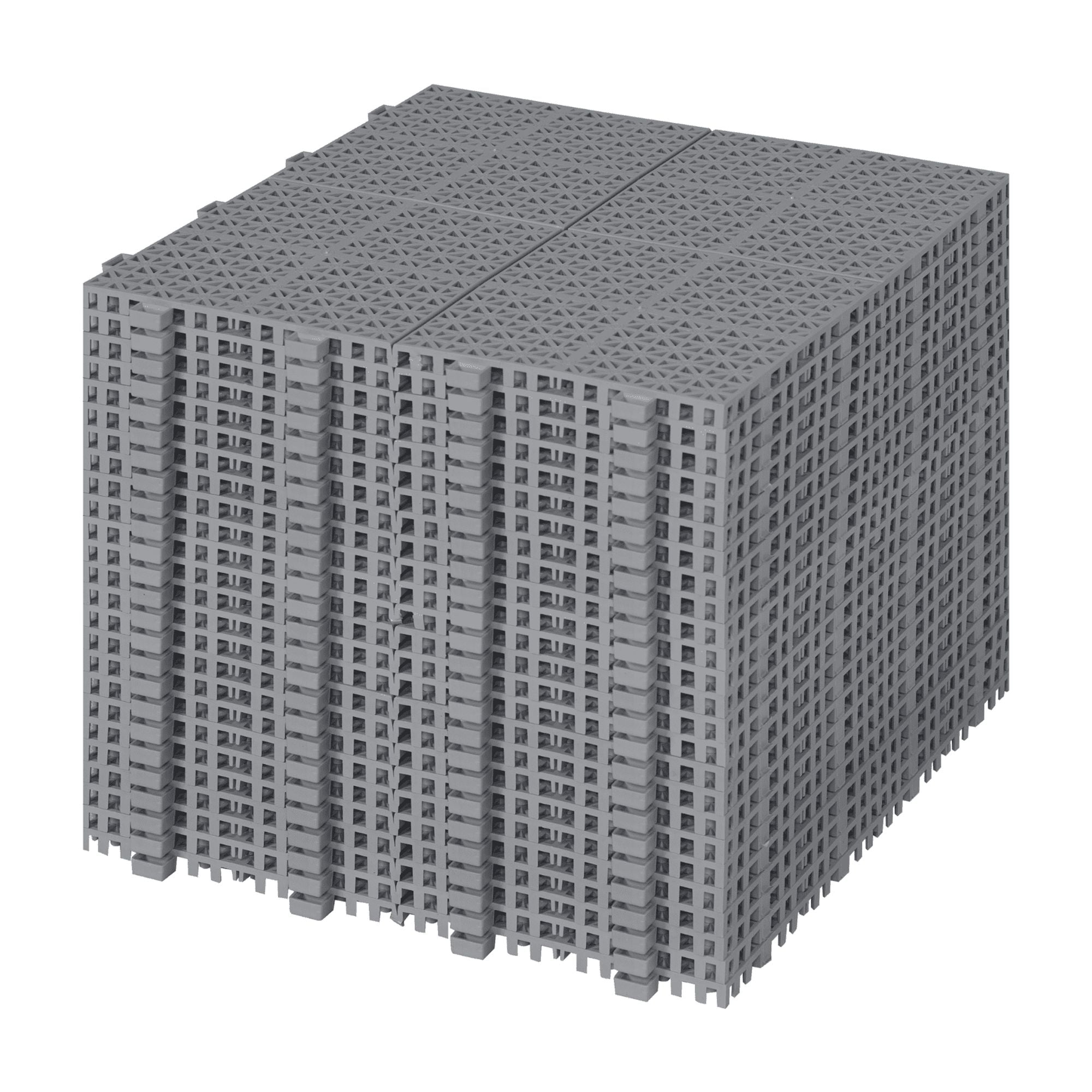 Homiyad 12-Pack Gray Interlocking Deck Tiles with Rosette Pattern ...