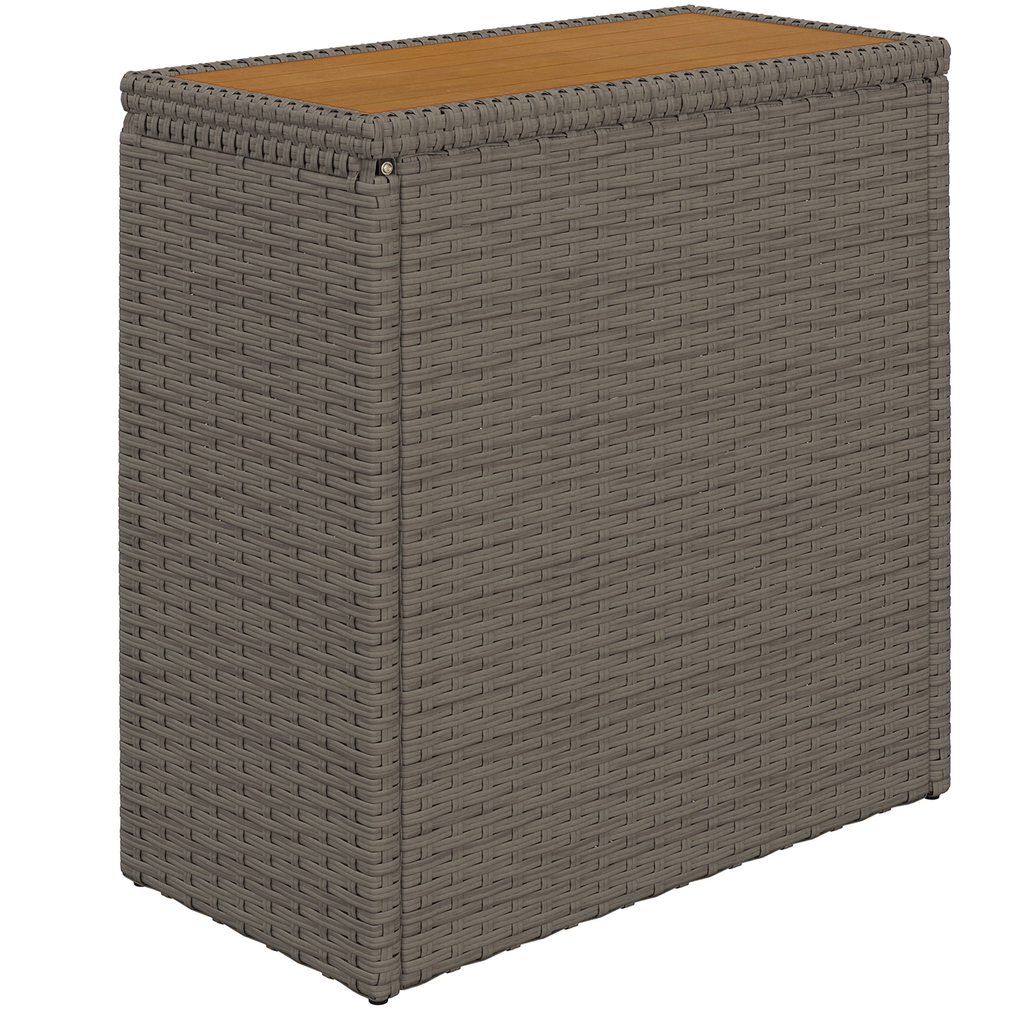Homiyad 17-Gallon Small Deck Box, Wicker Outdoor Storage Box with ...