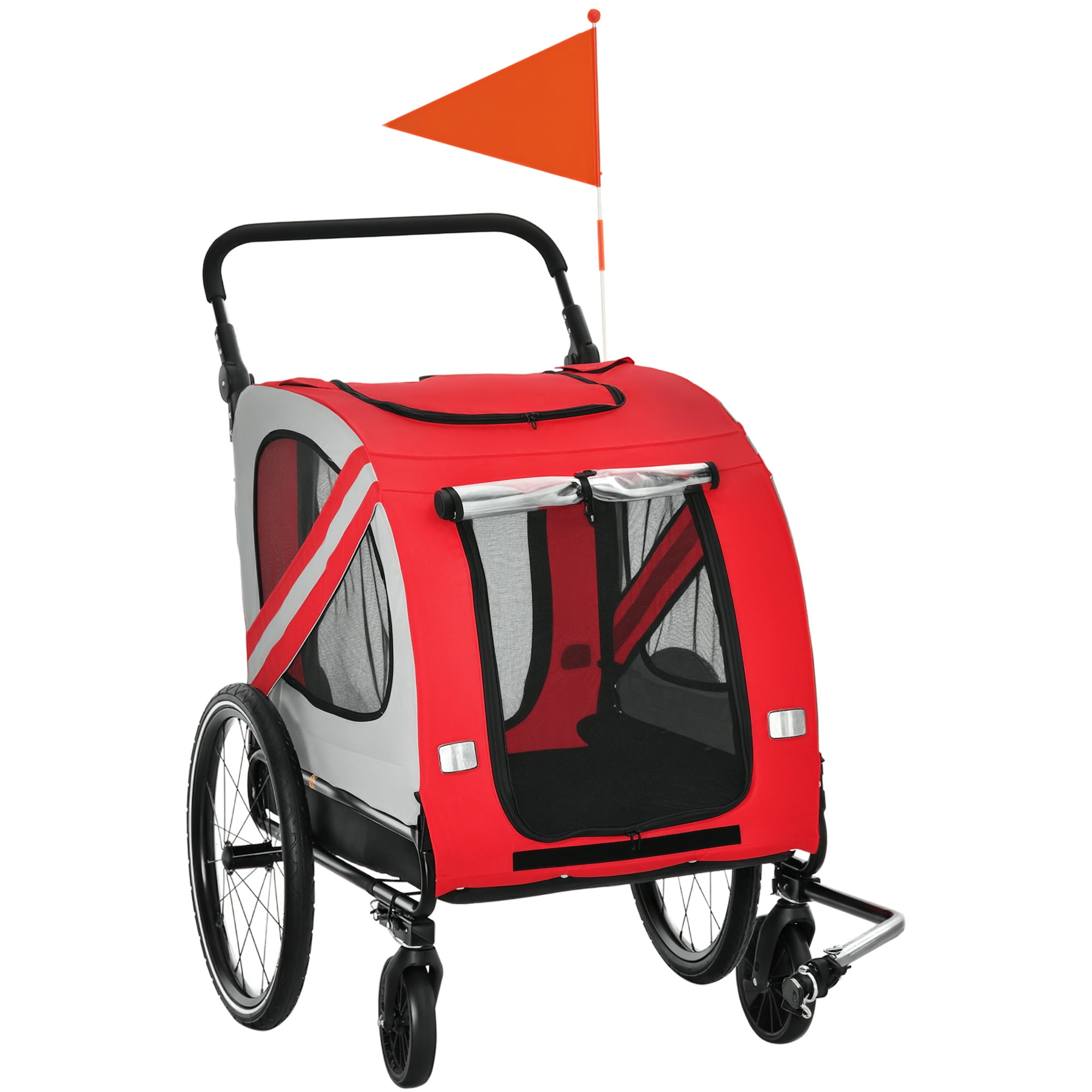 Homiyad 2-in-1 Pet Bike Trailer for Small Dogs, Road-Visibility Dog ...