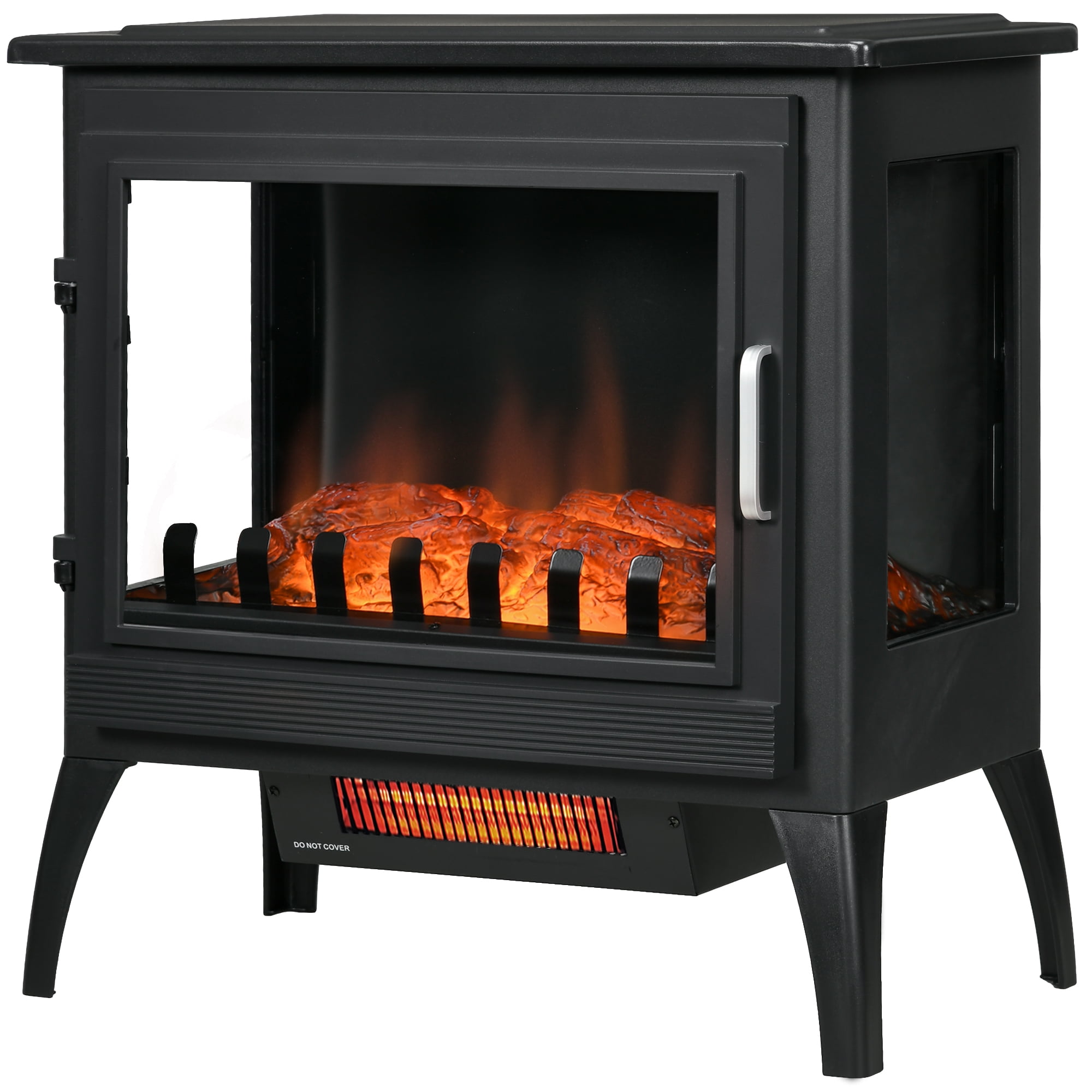 Homiyad 24" Electric Fireplace Stove, Freestanding Infrared Fire Place ...