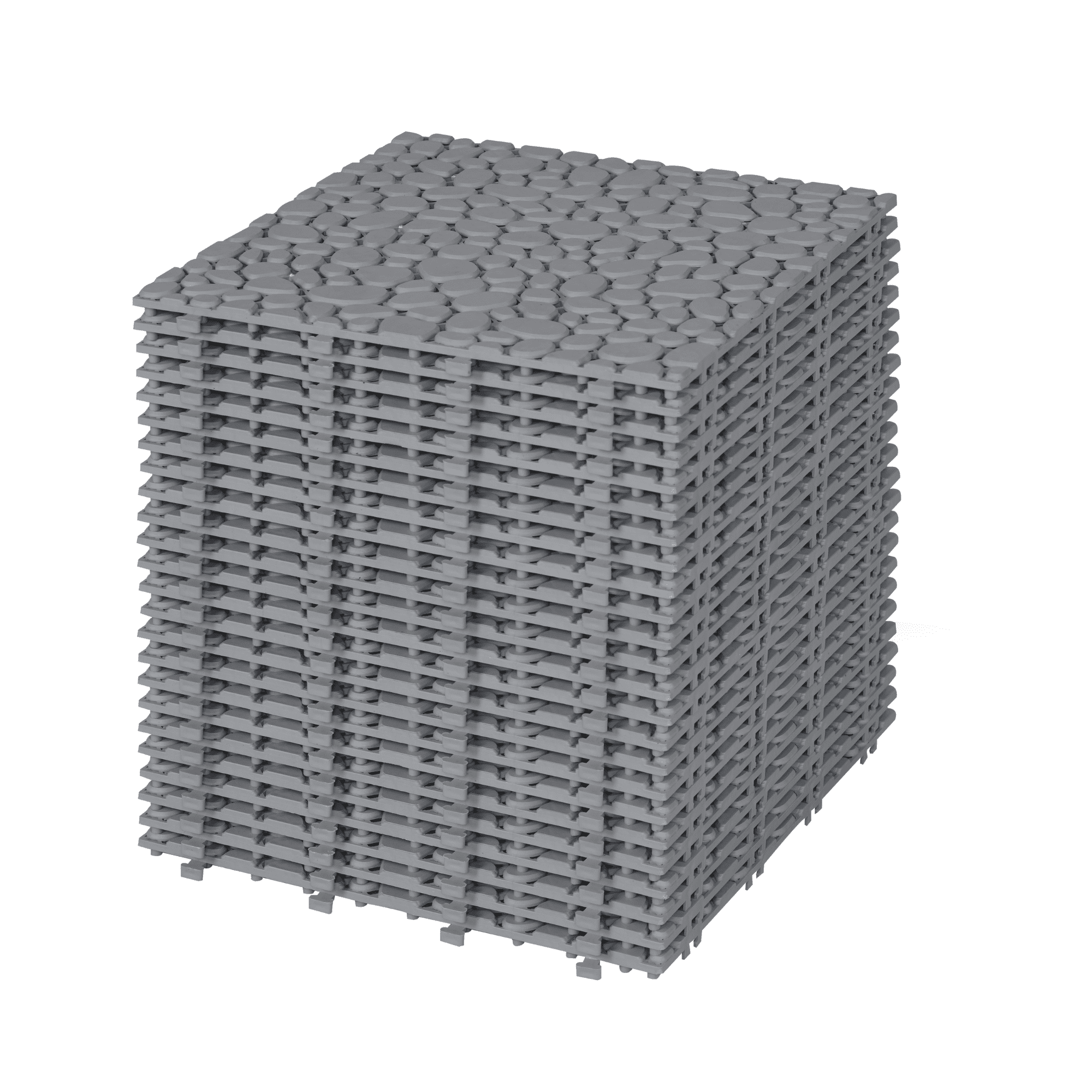 Homiyad 24-Pack Gray Interlocking Deck Tiles with Pebble Stone Pattern ...