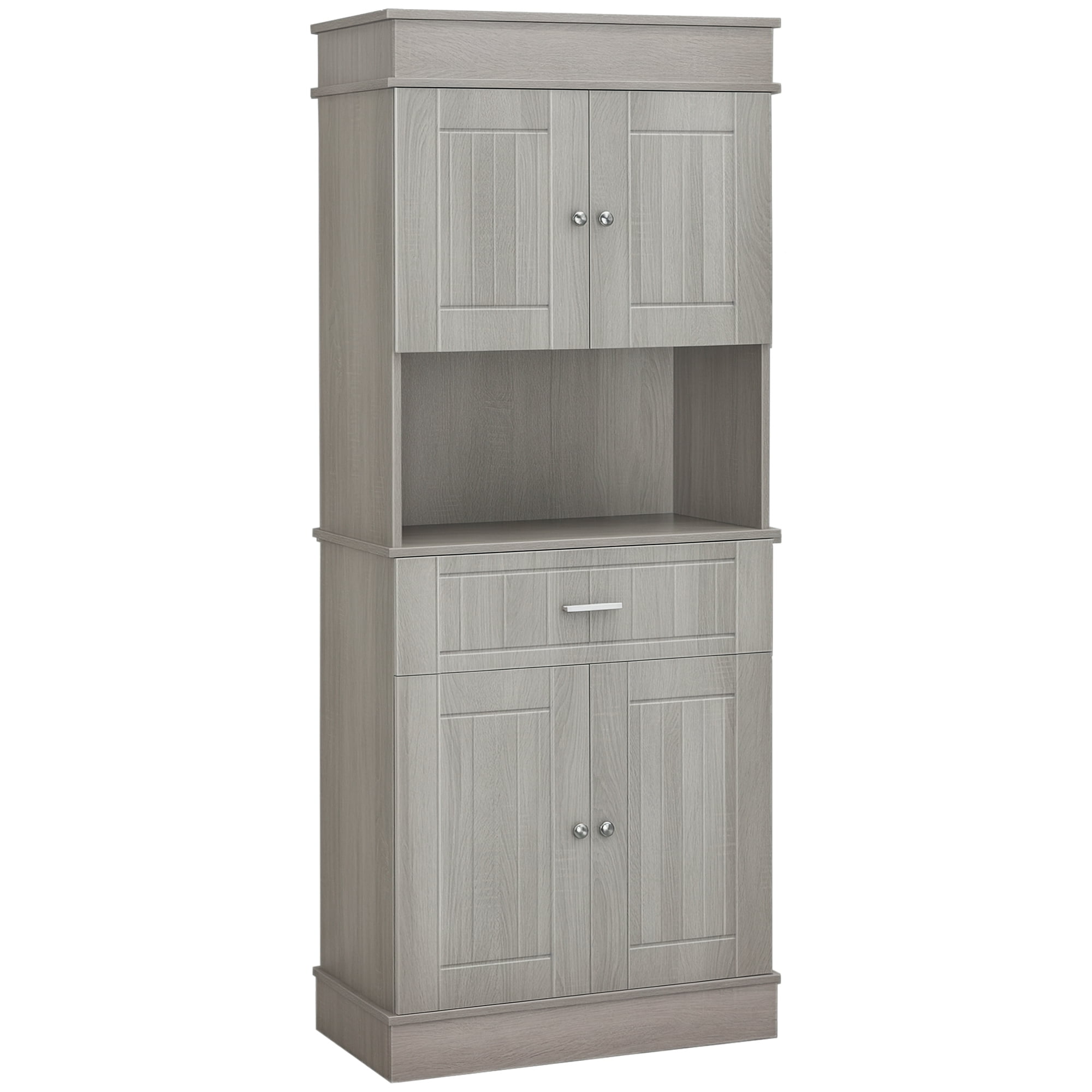 Homiyad 72" Kitchen Buffet with Hutch, Freestanding Pantry Cabinet with ...