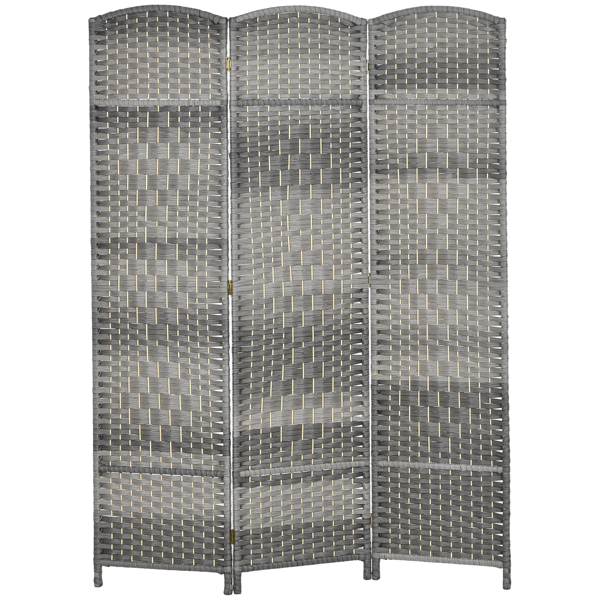 Homiyad Folding Room Divider Screen 3 Panel 6' Tall Privacy Screen ...