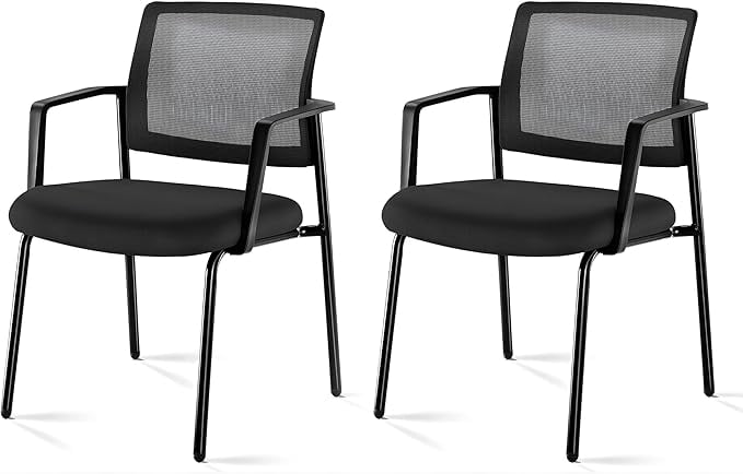 Homiyad Guest Waiting Room Office Arm Chairs 2 Pack No Wheel for ...