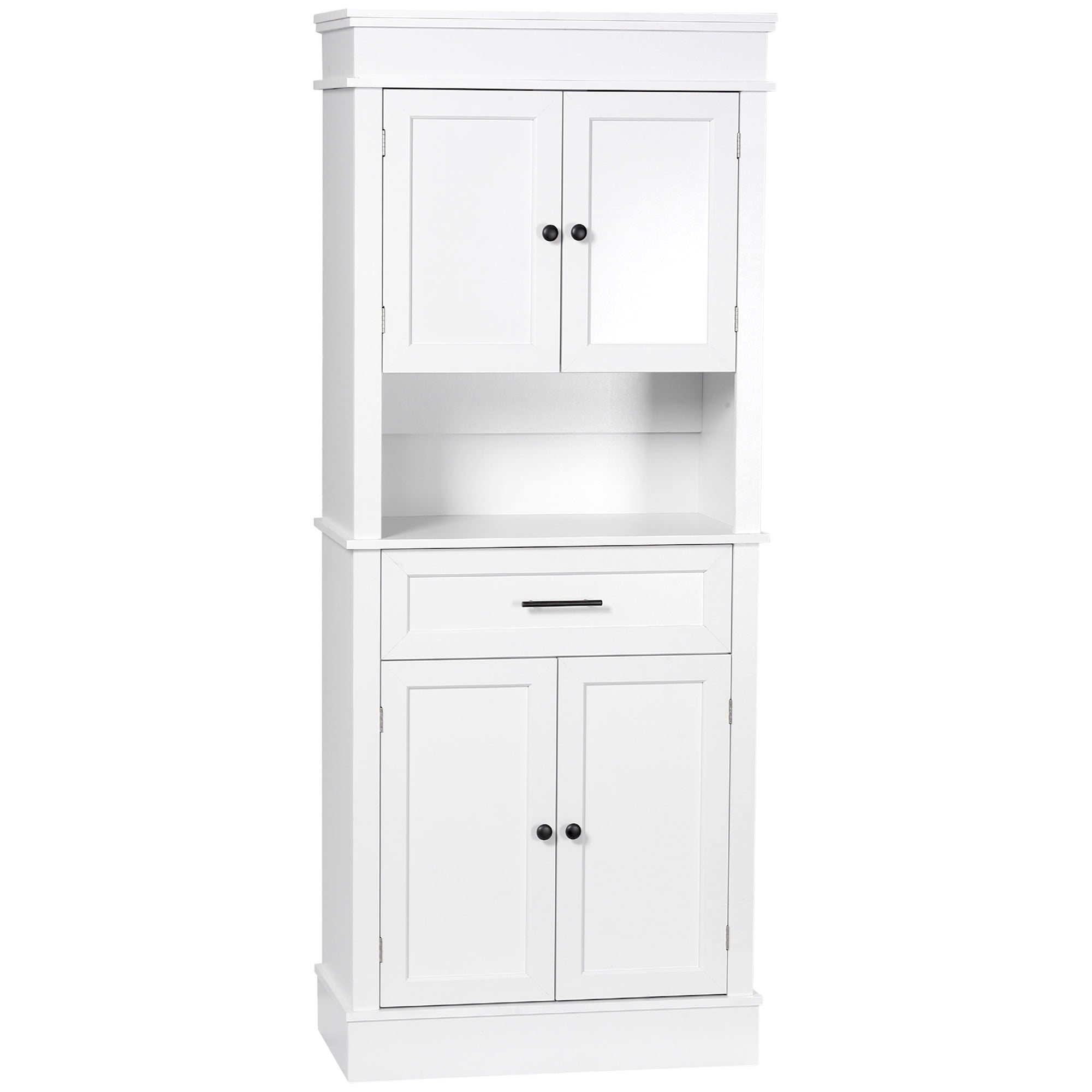 Homiyad Kitchen Hutch Cabinet with Countertop, Kitchen Pantry Storage ...