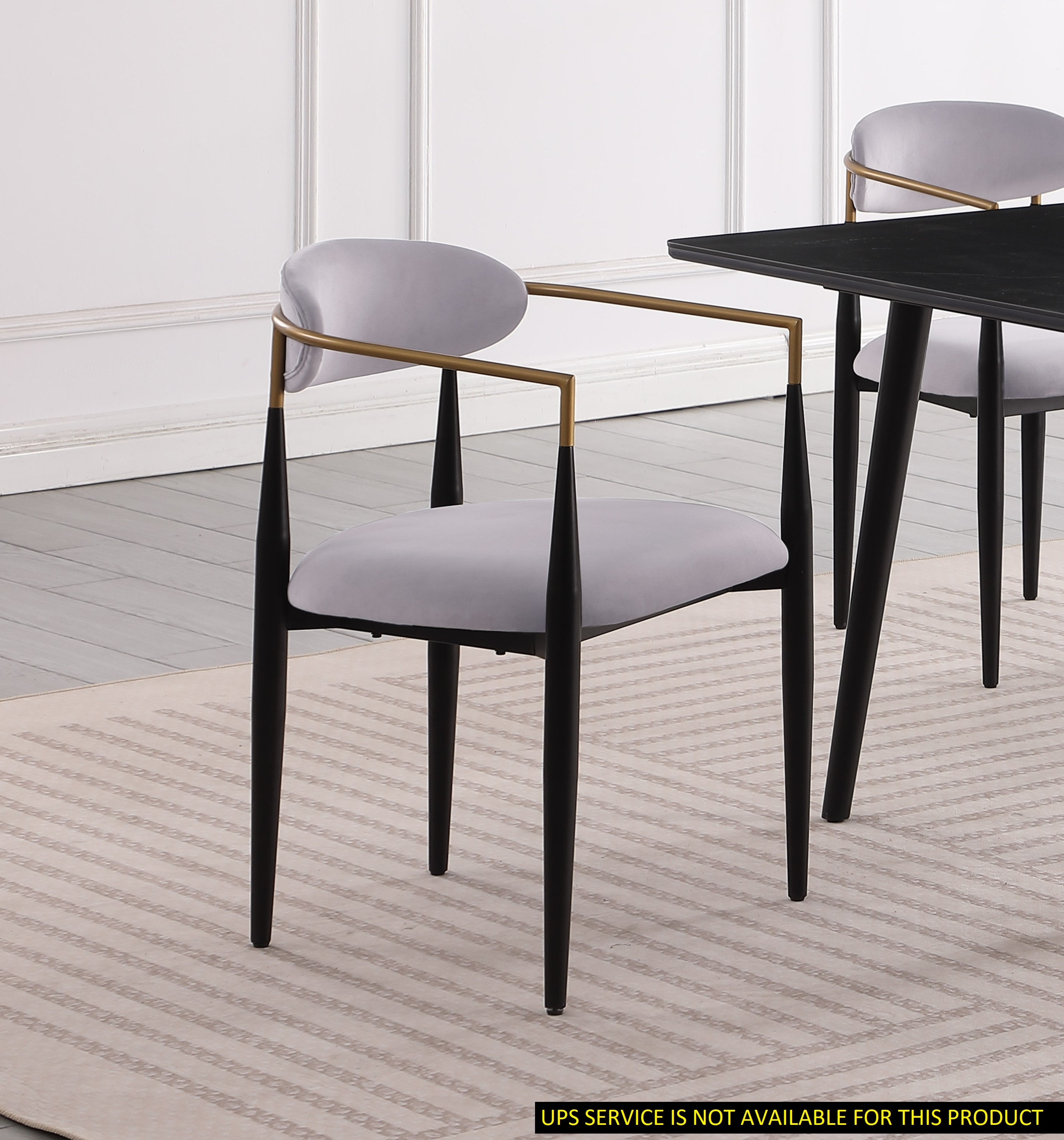 Homiyad Modern Contemporary 2pcs Side Chairs Gray Fabric Upholstered ...