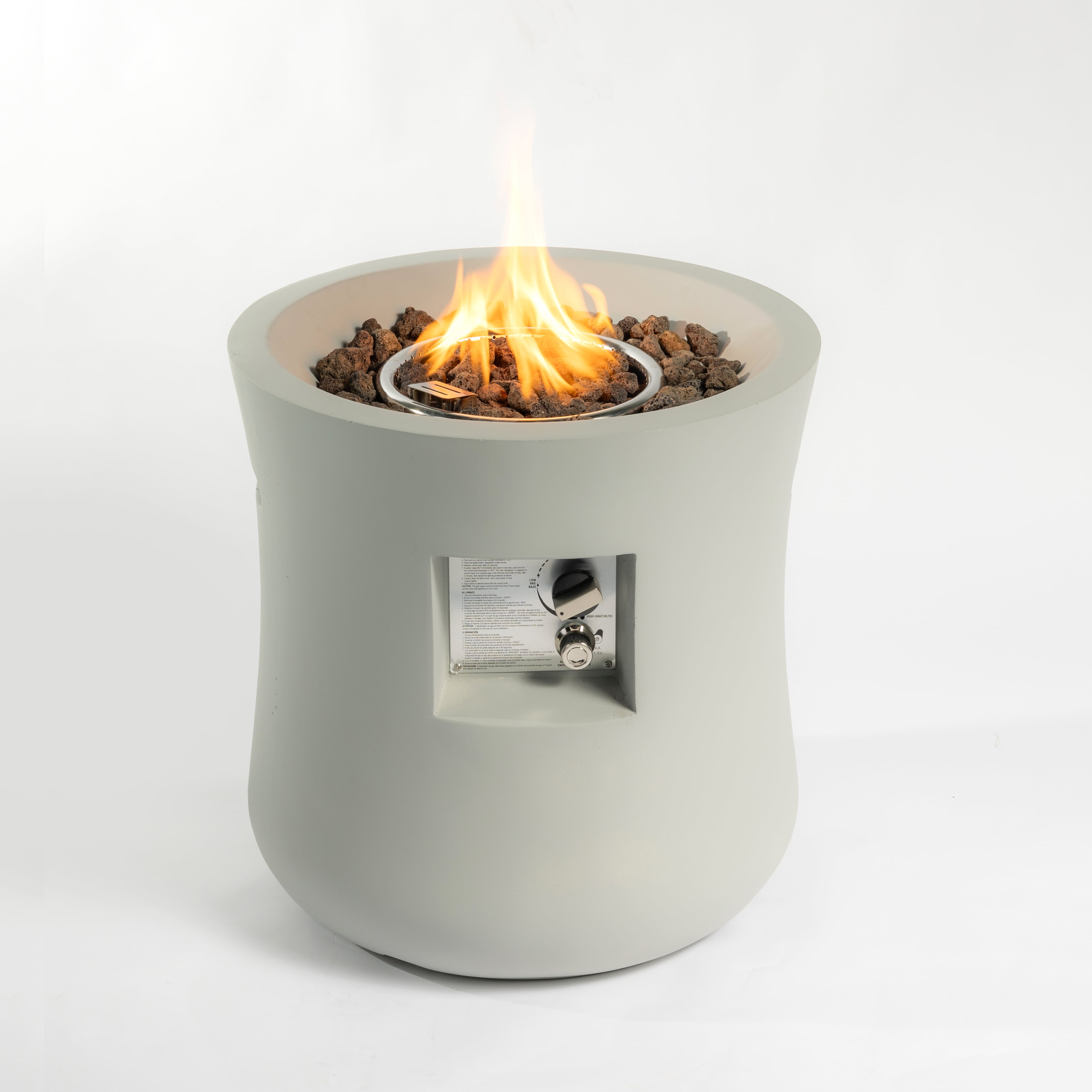 Homiyad Outdoor Propane Fire Pit Table, Compact Streamlined Modern 20 ...