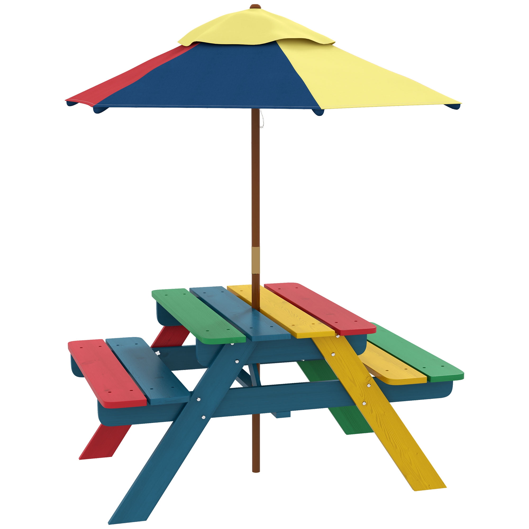Homiyad Picnic Table with Bench, Kids Wooden Picnic Table Set with ...
