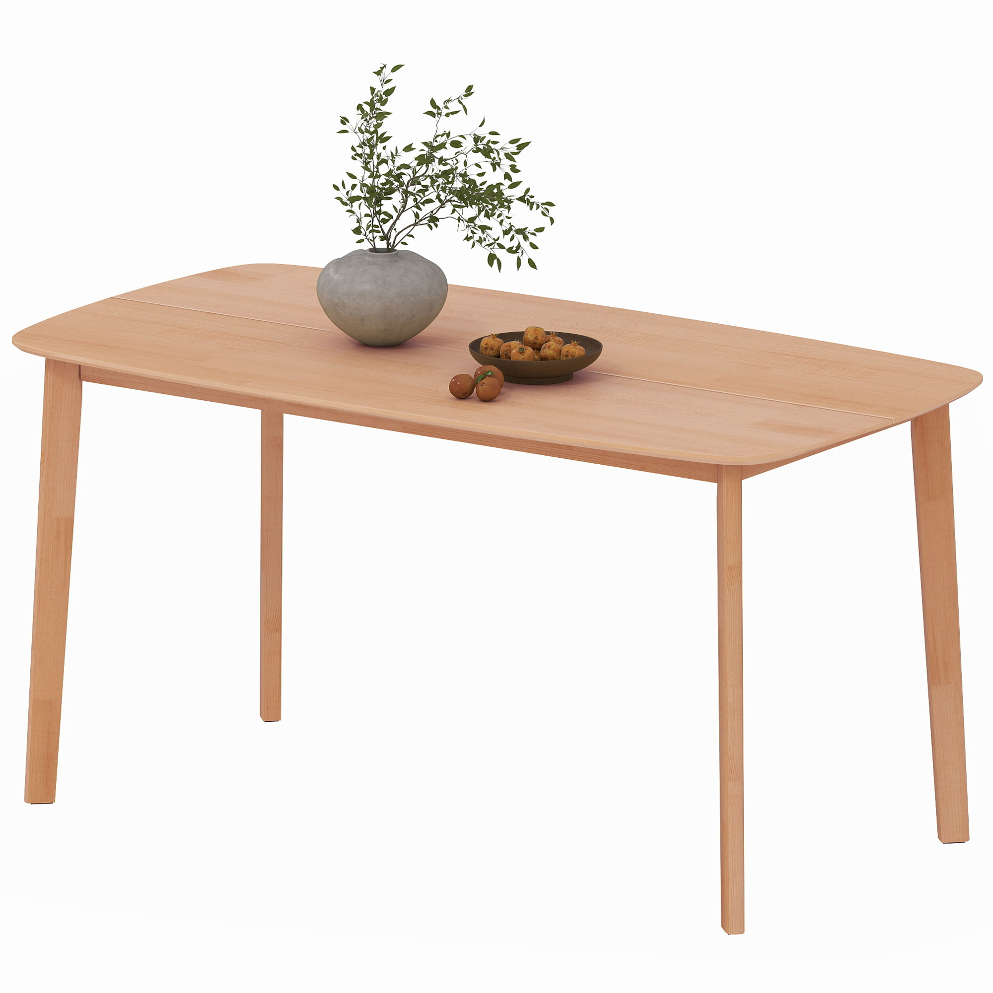 Homiyad Pine Wood Dining Table for 6, 47" Rustic Rectangular Kitchen ...