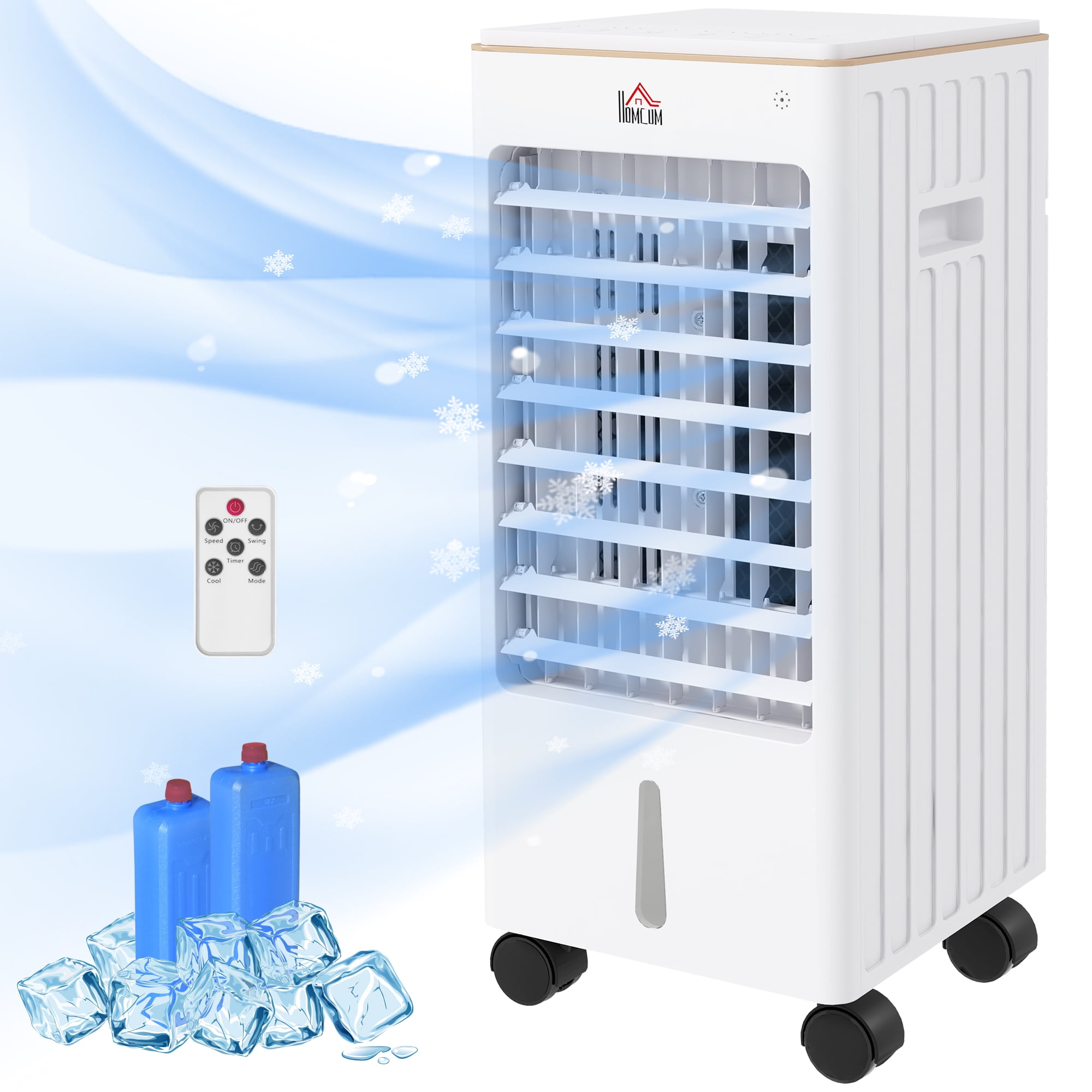 Homiyad Room Air Cooler with Ice Packs, Ice Cooling Fan Water ...