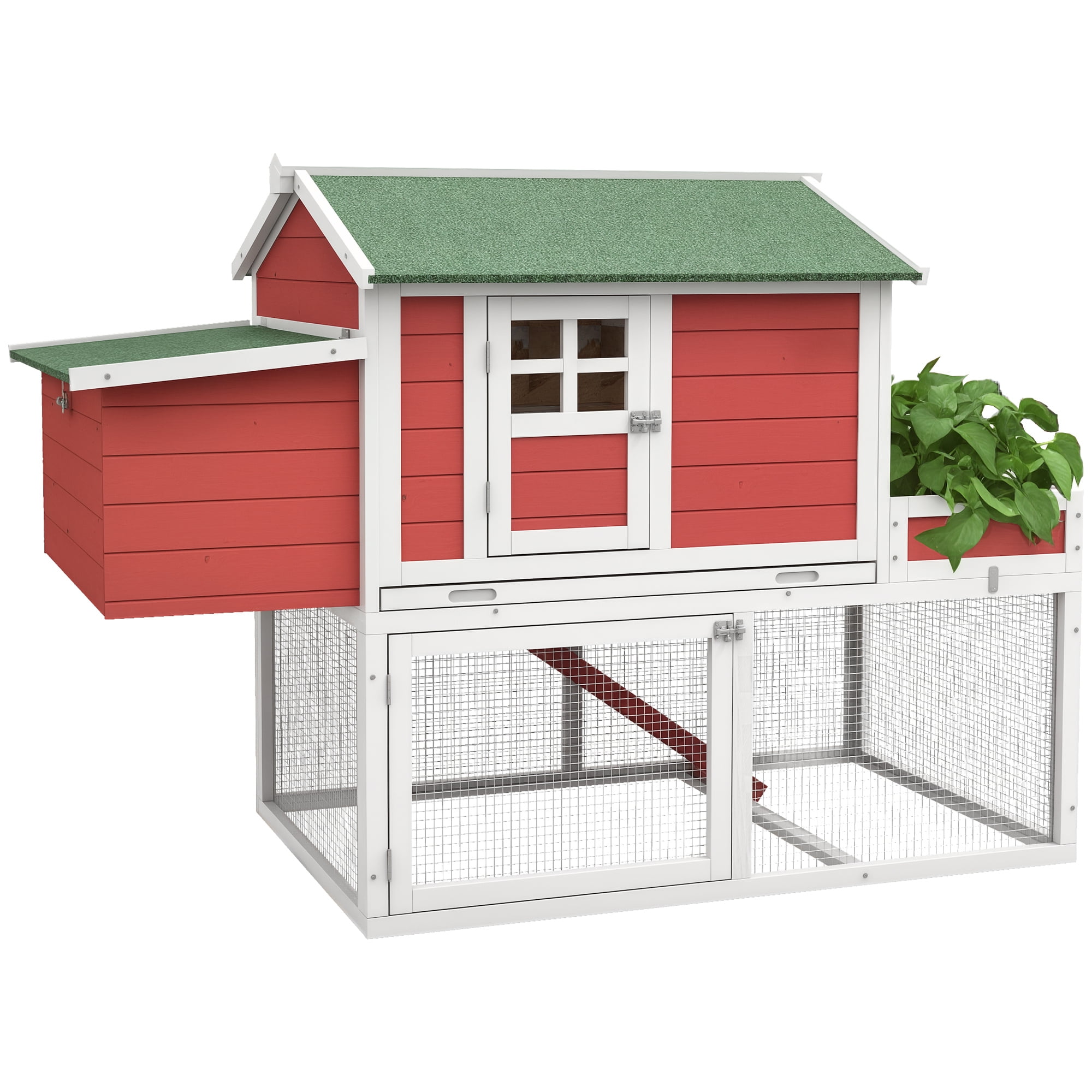 Homiyad Wooden Chicken Coop Hen House Poultry Cage for Outdoor Backyard ...