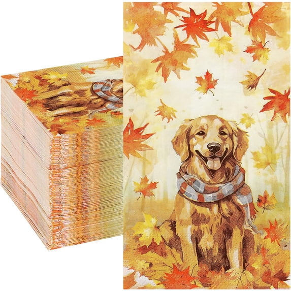 Homlouue 100 PCS Fall Paper Napkins 3 Ply Disposable Napkins ...