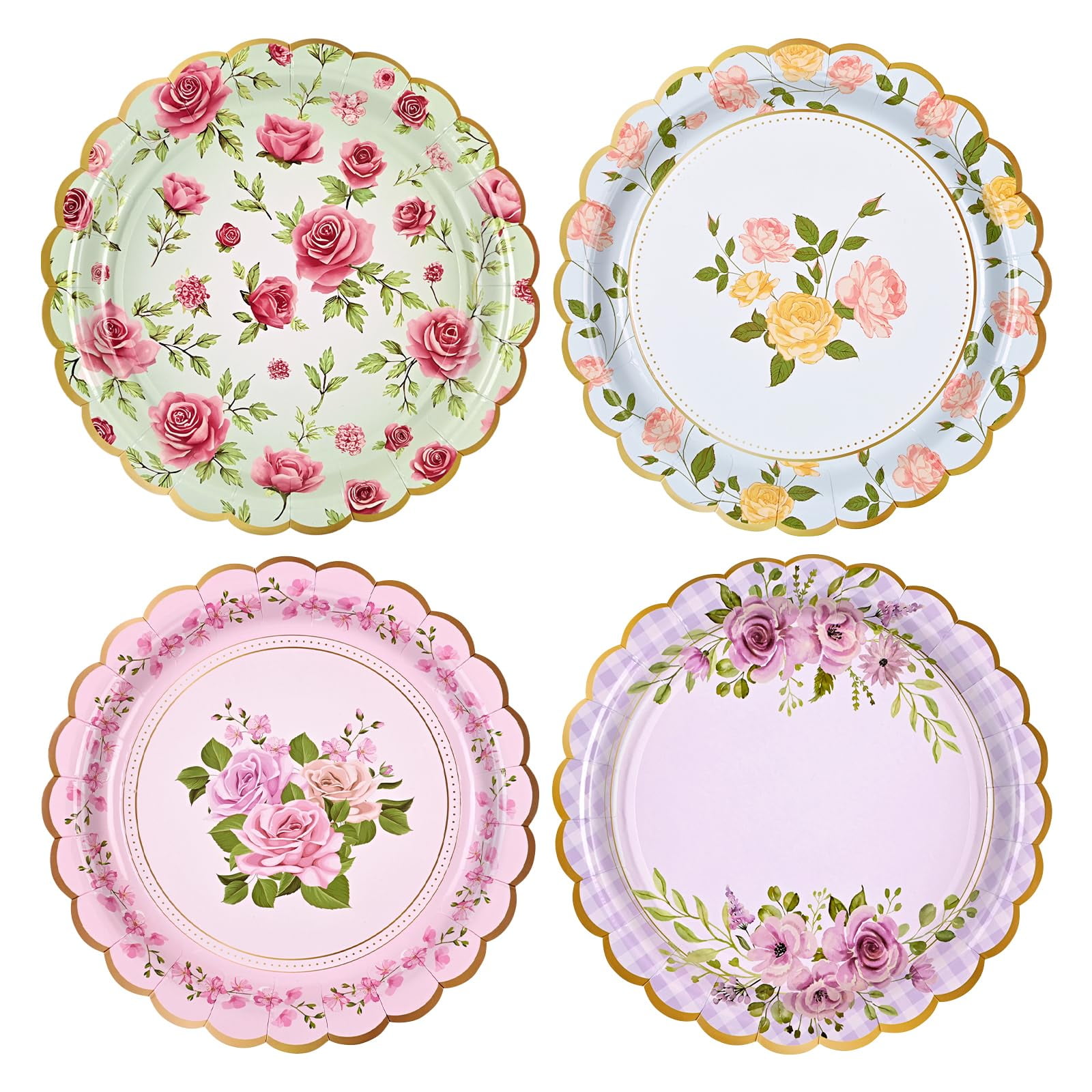 Homlouue 48 PCS Floral YPF5 Paper Tea Party Floral Flower Paper Floral ...