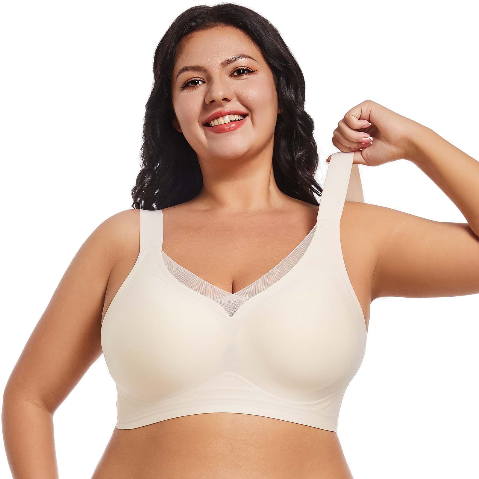 Homlouue Bras for Women No Underwire Breathable Comfort Seamless Oversized Everyday Bra Full ...