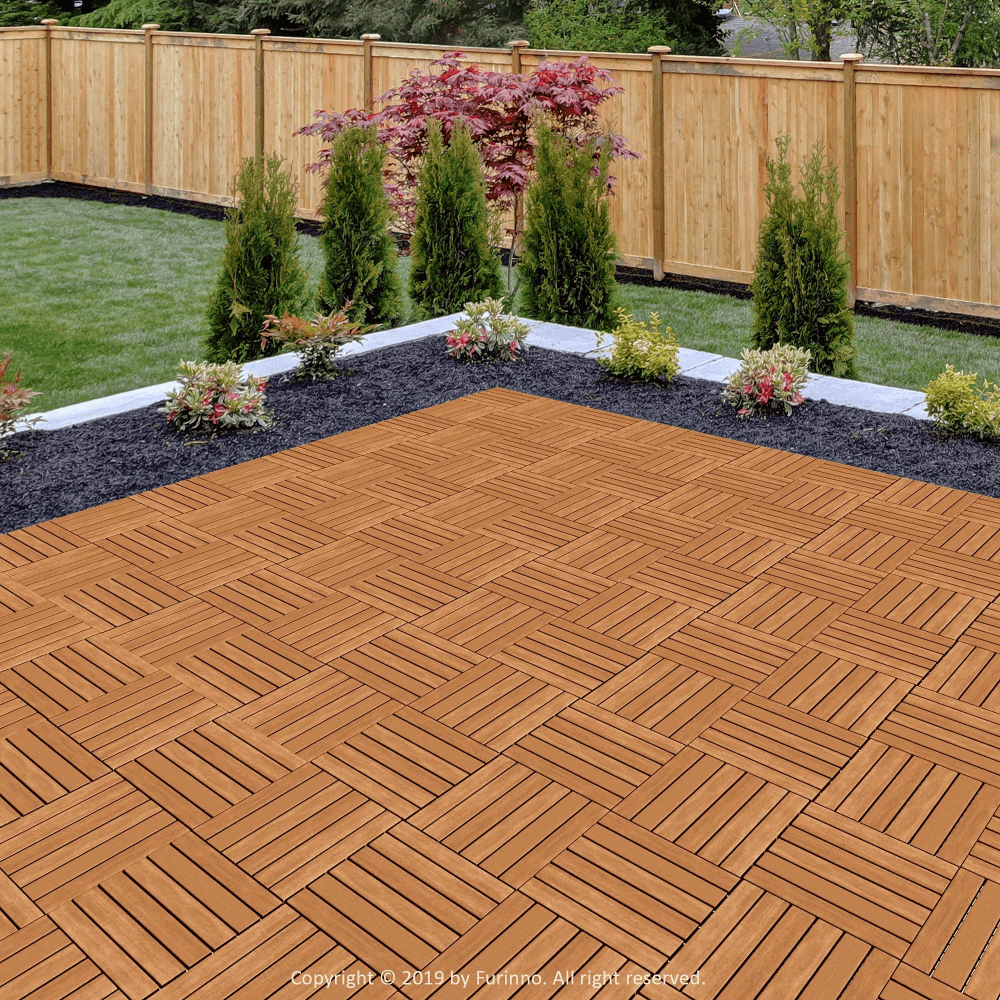 Homlux Tioman Outdoor Decor Floor Decking Wood Tile Interlock 10PC/CTN ...