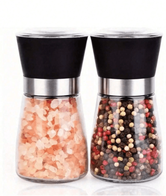 Homlyo 2 Pack Adjustable Coarseness Pepper Mill Grinder, Refillable ...