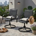 Hommoo 2-Piece Outdoor Swivel Chairs Set, High-Back, Breathable Mesh ...