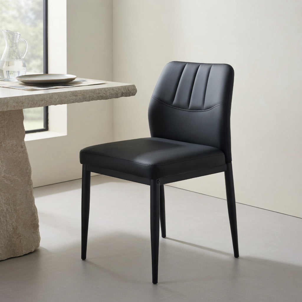 Hommoo 3-Pack Modern Dining Chairs, 37 in Tall Ergonomic PU Upholstered ...