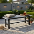 Hommoo 47" Outdoor Patio Bench Chair, Heavy-Duty Slatted Seat, Weather ...