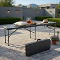 Hommoo 6-Foot Heavy-Duty Folding HDPE Picnic Bench, Compact Foldable ...