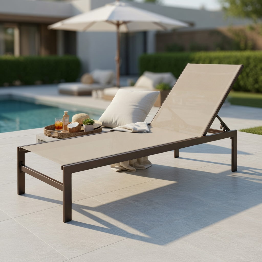 Hommoo 6-Position Adjustable Chaise Lounge Chair, Rustproof Aluminum ...