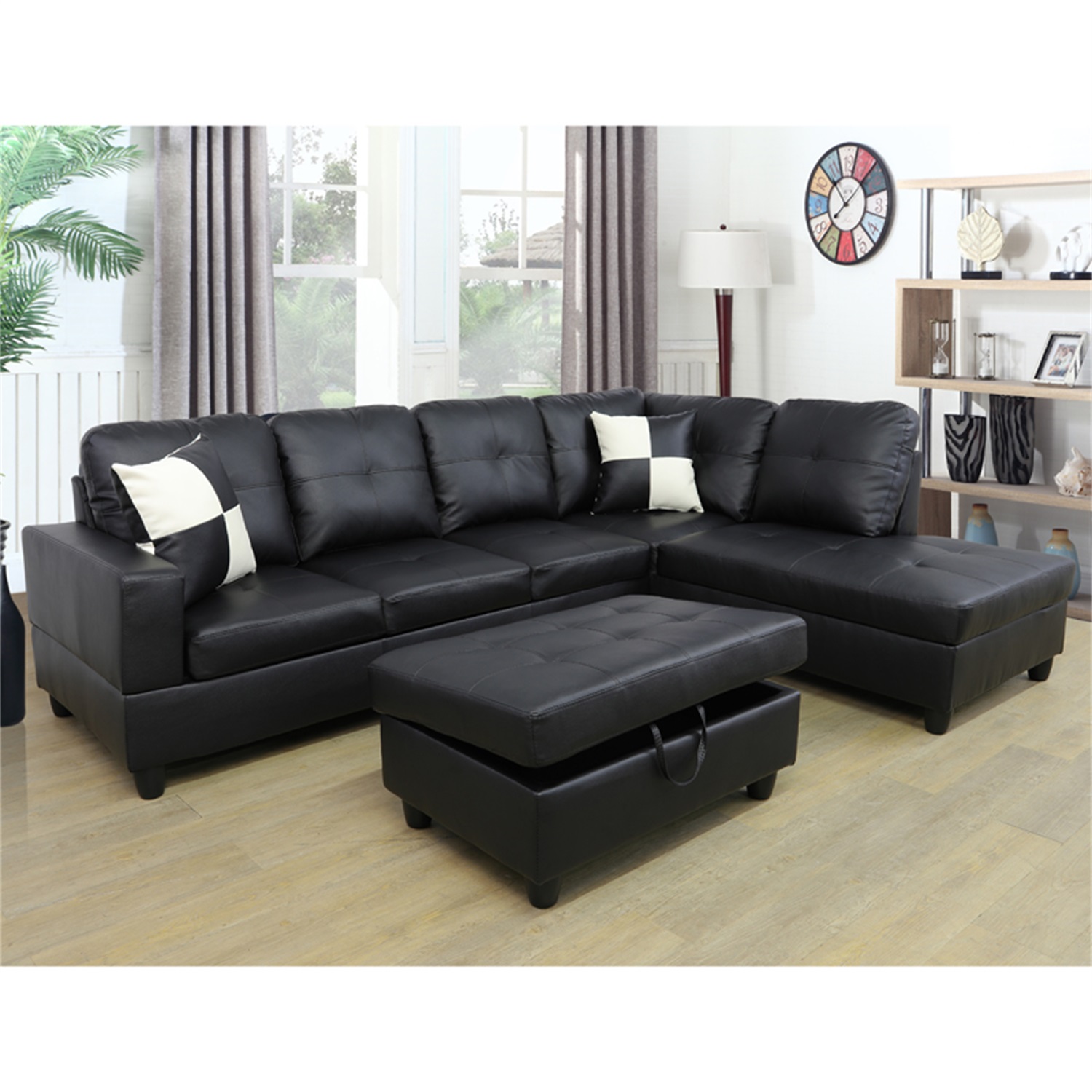 Miekor Furniture Convertible Modern Luxury Sectional Sofa Couch for ...