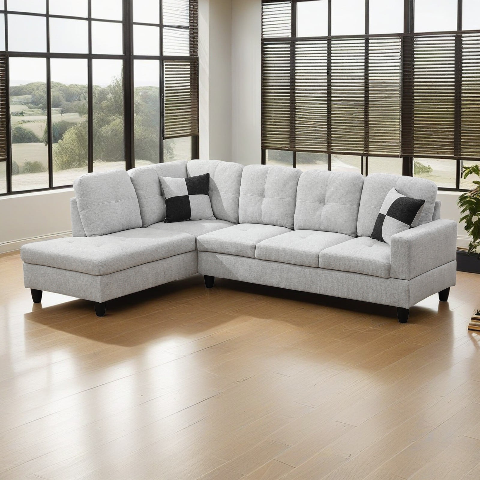 Hommoo Couch Sofa Set, Modern L-Shaped Sofa Living Room Furniture Set ...