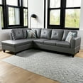 Hommoo Faux Leather Modern Sectional Sofa, Living Room Furniture Sets,L ...