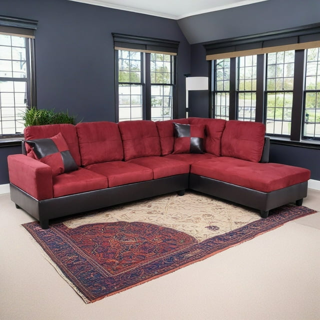 Hommoo Flannel and PVC Living Room Furniture Sets, L Shaped Couches and ...