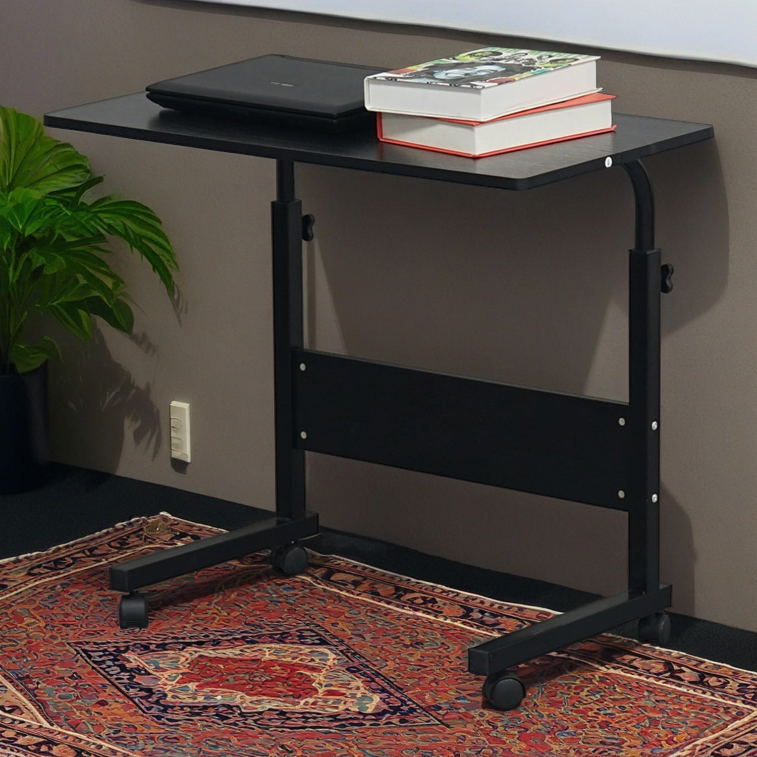 Free Shipping! Hommoo Modern Black Particleboard and Steel Side Table ...