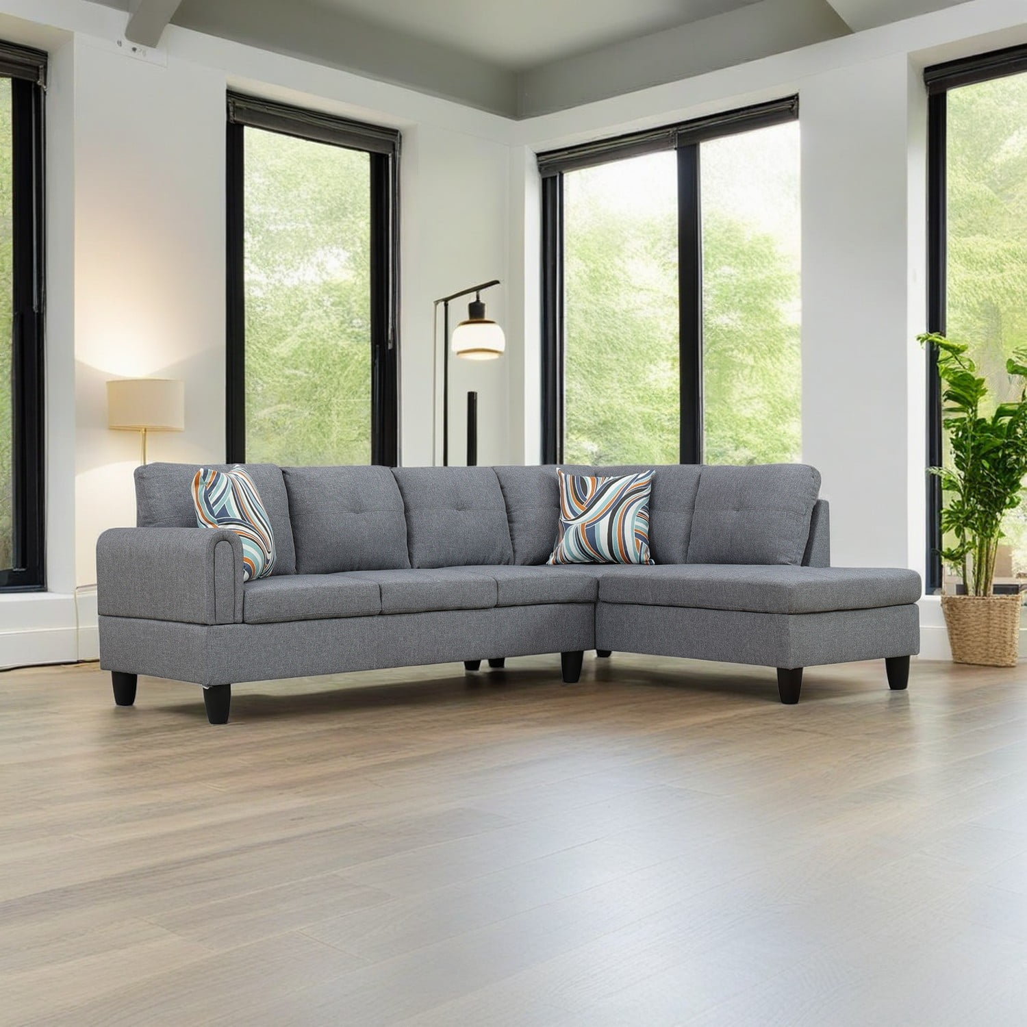 Hommoo Linen Living Room Furniture Sets, 4-Seat Couches and Sofa Set, L ...