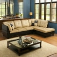Hommoo Lint &PVC Sectional Sofa Couch Living Room Furniture Sets ...