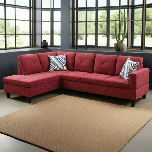 Hommoo Modern Flannelette L Shaped Couches and Sofas Model, 4 Seat ...