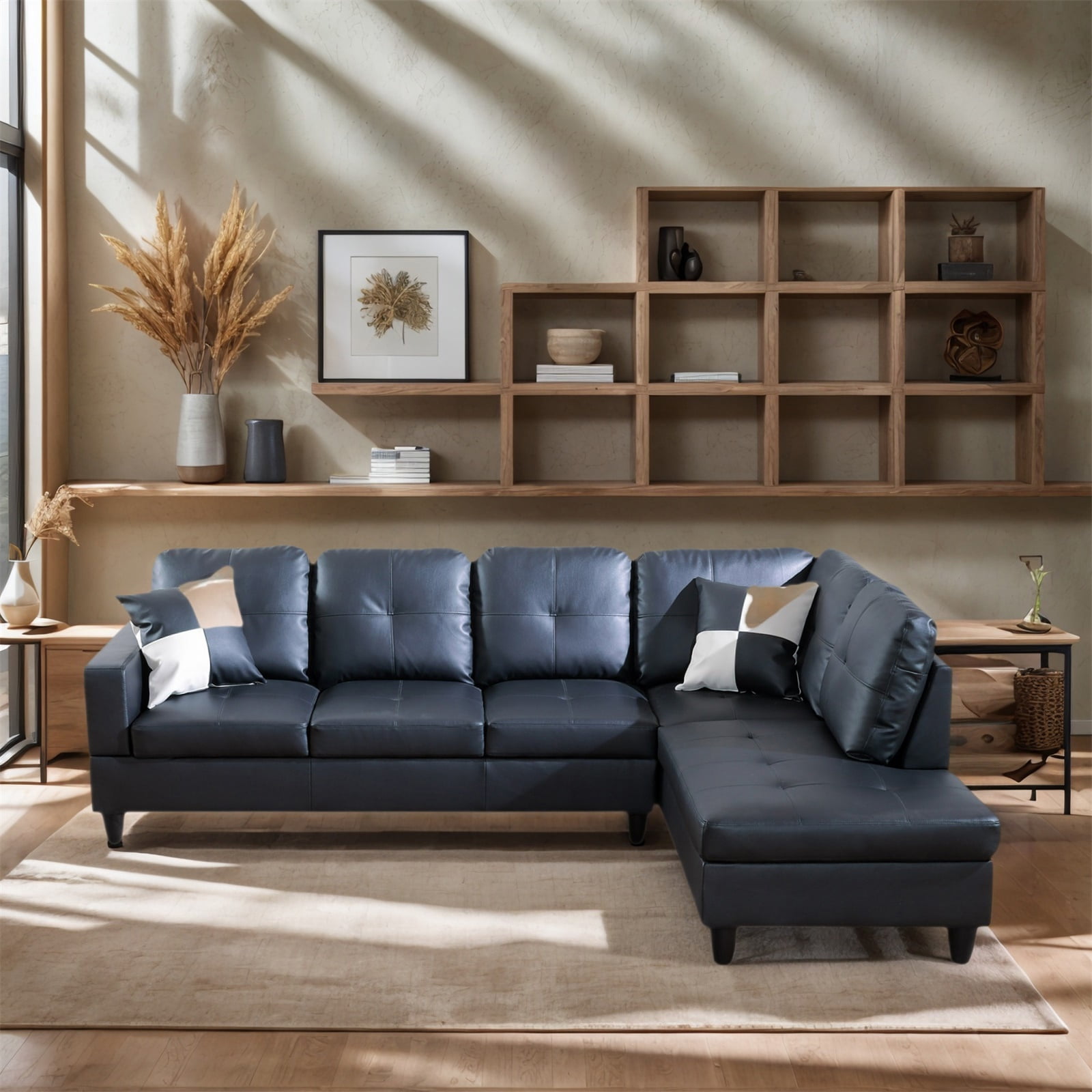 Hommoo Modern L-Shaped Sectional Sofa, Modular Living Room Furniture ...