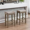 Hommoo Saddle Stool Set of 2, 29 Inch Bar Stools with Faux Leather, PU ...