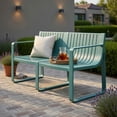 Hommoo Weather-Resistant 2-Person Outdoor Patio Loveseat Bench with ...