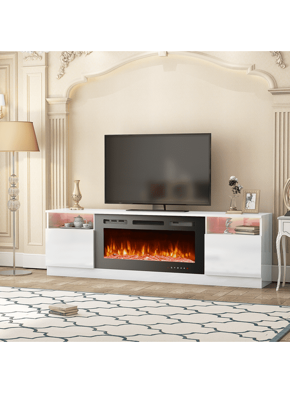 White Electric Fireplace TV Stands - Walmart.com
