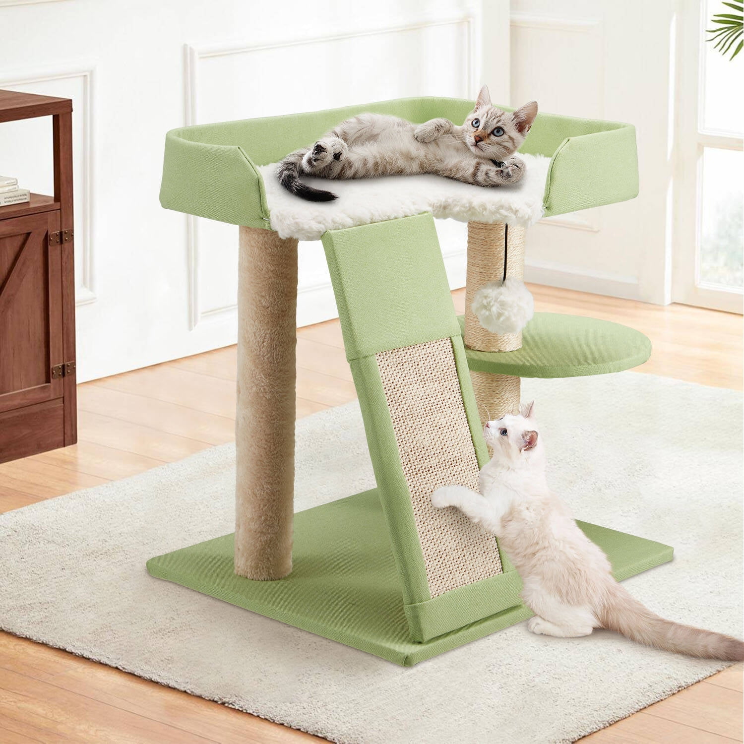 Hommow Cat Tree Modern Cat Tower With Cat Scratching Post For Indoor