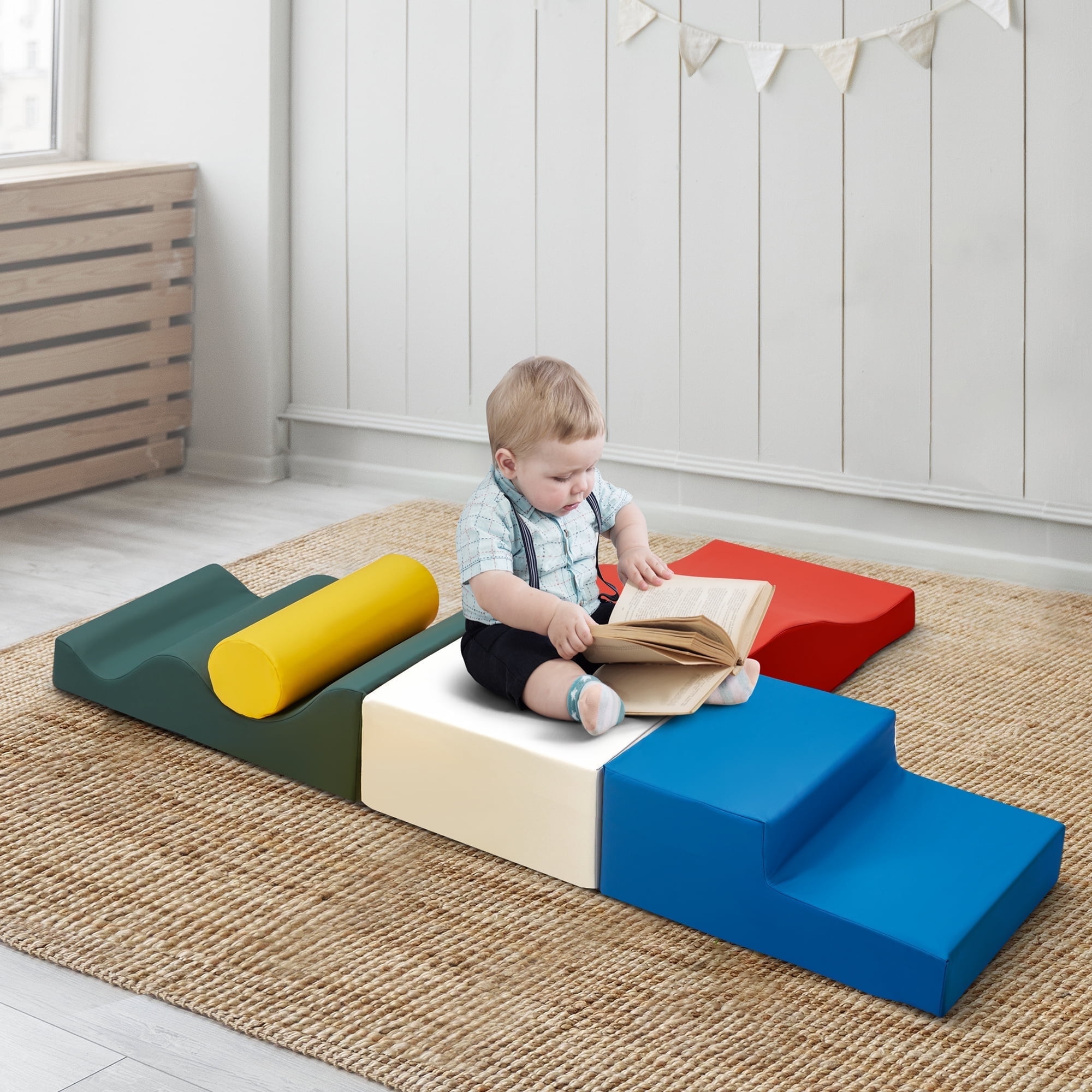 Hommow 5 Pcs Climbing Blocks for Toddlers 1-3, Soft Climb and Crawl ...
