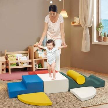 Best Choice Products 5-Piece Kids Climb & Crawl Soft Foam Block Playset ...