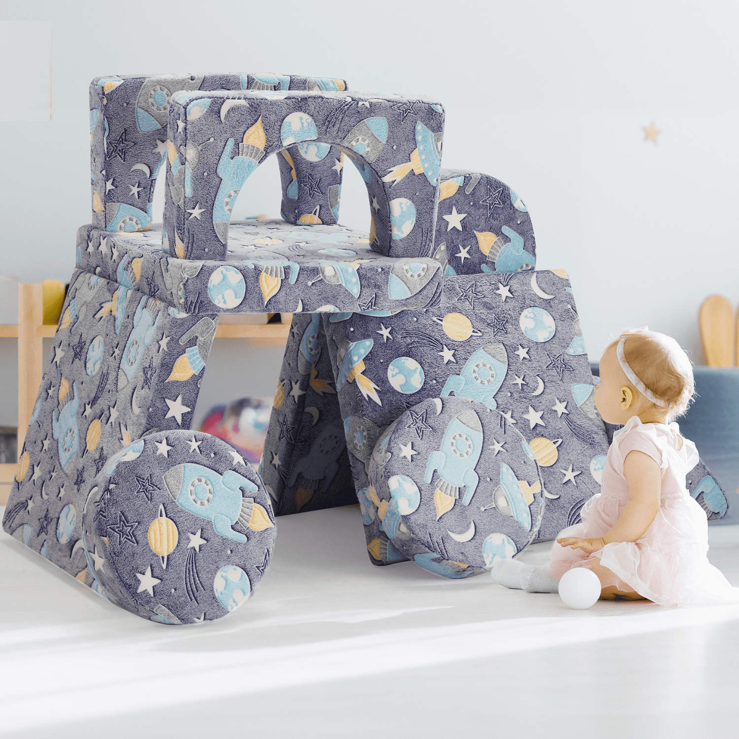 Hommow Multifunctional Modular Toddler Sofa, Kids Play Couch 2 in 1 for ...