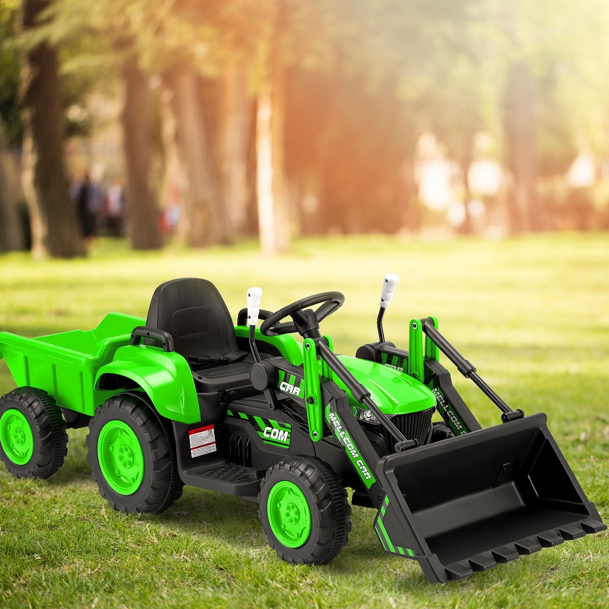 HOMMOW Ride on Bulldozer Toys for Boys with Remote Control, 12V Battery ...