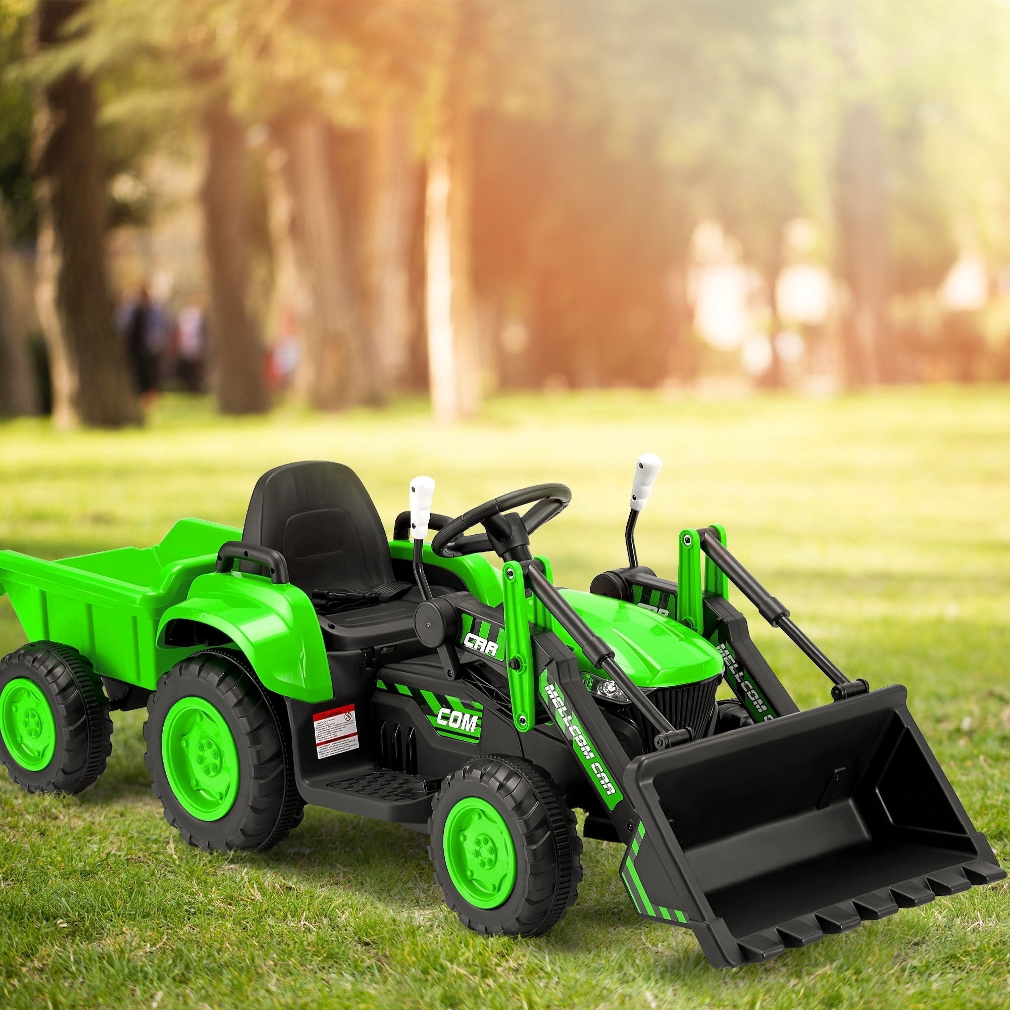 HOMMOW Ride on Bulldozer Toys for Boys with Remote Control, 12V Battery ...